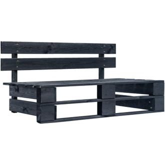 vidaXL Vidaxl - Banc palette de jardin en pin&egrave;de impr&eacute;gn&eacute;e noir - Dimensions 110 x 65 x 55 cm - R&eacute;sistant aux intemp&eacute;ries - Confort optimal avec coussins