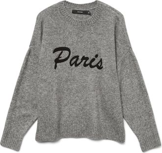 Vero Moda Vmboom Ls O-Neck Text Pullover Noos