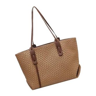 Generico Sac fourre-tout tiss&eacute;, sac de plage tiss&eacute; | Sac fourre-tout en cuir de voyage - Soupch&eacute;e de voyage de grande capacit&eacute;, sac &agrave; main de hobo de mode, sac