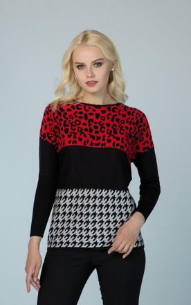 Passioni Strickpullover im Mustermix