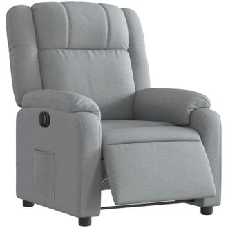 vidaXL Relaxsessel Elektrisch Hellgrau Stoff - Vidaxl