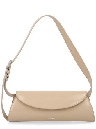 Jil Sander Womens Small Cannoli Bag Beige Leather Shoulder