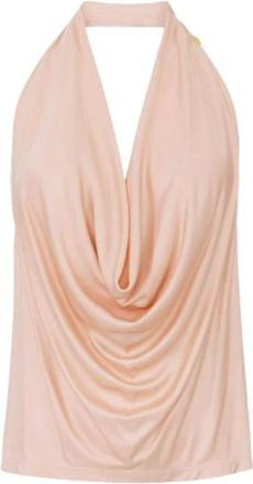 Elisabetta Franchi Femme, Tops, Beige, Taille: 34 FR Shiny Viscose Jersey Top