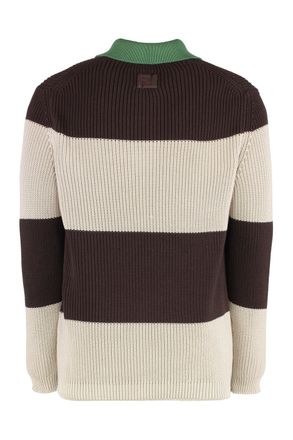 Fendi Mens Knitted Cotton Polo Shirt Brown T-shirts And Polos