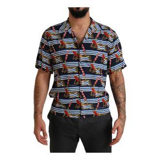 Dolce & Gabbana Strandstuhl Druck Seidenhemd - - Shirts - Herren - Mehrfarbig - S