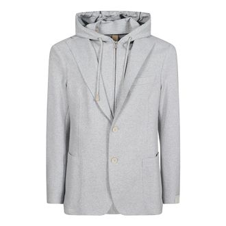 Eleventy Jersey 3 Bott Pettorina Capp. - - Jackets - Herren - Blau - 3XL