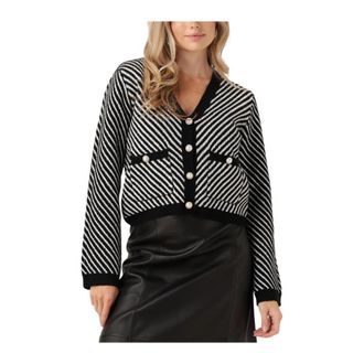 Y.A.S Sequin Strickjacke - - Knitwear - Damen - Schwarzk - M