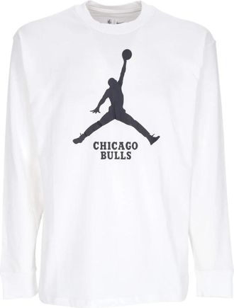 Nike Jordan Lang&auml;rmeliges T-Shirt mit Rundhalsausschnitt - - Sport - Herren - Wei&szlig; - XL
