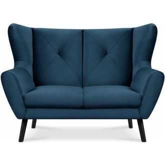 Konsimo Konsimo - miro Kleines elegantes zweisitziges Sofa f&uuml;r das Wohnzimmer, Marineblau