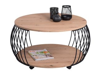 M2 Kollektion Peking 2 Couchtisch/Sofatisch, MDF, H&ouml;he 47cm, Durchmesser 80cm