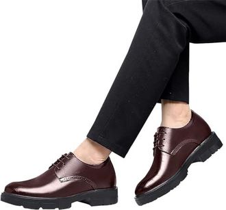 Generic Chaussures montantes en cuir pour homme - Sans lacets - Bout rond - Talon bloc - Antid&eacute;rapantes - Tendance - Pour mariages et smokings, marron, 38 2/3