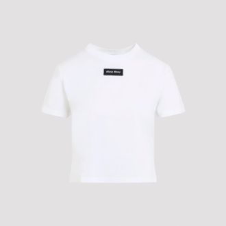 Miu Miu T-shirt avec patch logo Miu Miu