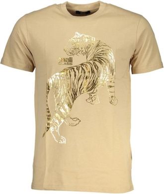 Cavalli Cavalli Class Beige Baumwoll T-Shirt f&uuml;r Herren - - Tops - Herren - Beige - 2XL