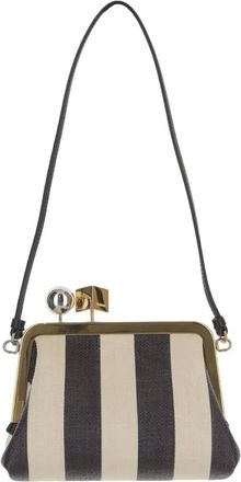 Jacquemus Hobo Bags - Striped Fabric Bag With Rond-Carr&eacute; Closure - Gr. unisize - in Beige - f&uuml;r Damen