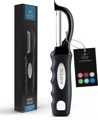Zulay Kitchen Kartoffelsch&auml;ler - Sparsch&auml;ler aus Edelstahl mit scharfe Spitze - Schwenkbarer Gem&uuml;sesch&auml;ler mit ergonomischem Griff - Peeler Sparsch&auml;ler f&uuml;r Gurken, 