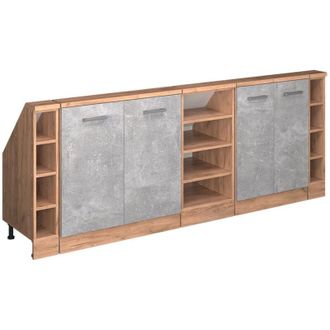 Vicco Ensembles de meuble de rangement sous pente Rion, B&eacute;ton/force dor Ch&ecirc;ne, Lot de 5, Vicco
