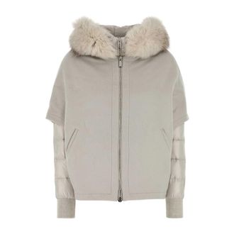 Moorer Pegaso Daunenjacke aus Kreidepolyester - - Jackets - Damen - Wei&szlig; - XS