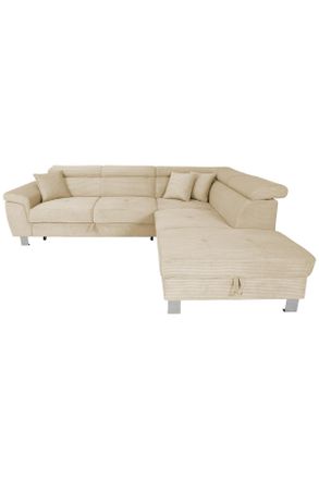 Xora Ecksofa, Creme, Textil, 4-Sitzer, F&uuml;llung: Schaumstoff, Ottomane rechts, L-Form, 257x226 cm, Stoffauswahl, seitenverkehrt erh&auml;ltlich, Wohnzimmer, Sofa