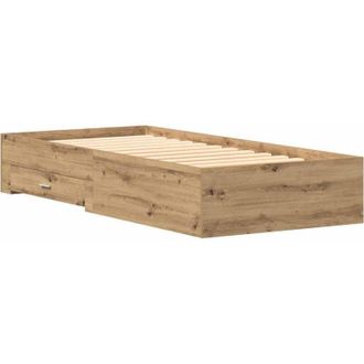 vidaXL Bettgestell mit Schubladen Eiche handwerklich 90 x 190 cm Vidaxl