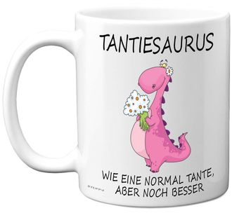 Stuff4 Tantiesaurus Tasse Tante Geschenk - Lustige Geburtstagsgeschenke f&uuml;r Tante, Weihnachten Geschenkidee - 11oz Kaffeetasse Keramik, Mikrowellen- & Sp&uuml;lma