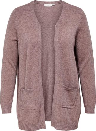 Only Carmakoma Damen Caresly L/S Open Knt Knit Cardigans, Rose Brown/Detail:melange, M Gro&szlig;e Gr&ouml;&szlig;en EU