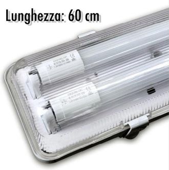 Trade Shop Trade Shop Traesio - Trade Shop - wasserdichte deckenleuchte komplett mit 2 60CM led neonr&ouml;hren f&uuml;r deckenwand IP65