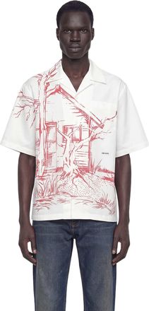 Prada Printed Cotton Bowling Shirt
