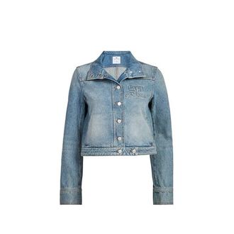 Courr&egrave;ges Veste denim en coton m&eacute;lang&eacute;e