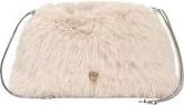 Pinko Sac dembrayage en fausse fourrure, beige, 36 x 23 x 8 cm, avec bandoulière réglable, fermeture à cordon de serrage