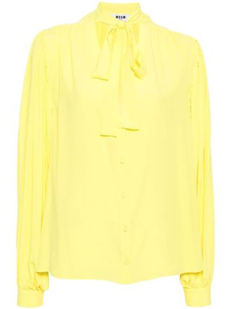 Msgm chemise &agrave; fermeture nou&eacute;e - Jaune