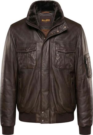 Moorer Homme, Vestes, Brun, Taille: 2XL Veste en cuir