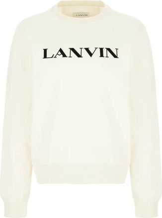 Lanvin Homme, Sweatshirts et sweats &agrave; capuche, Beige, Taille: S SweaT-shirt brod&eacute;