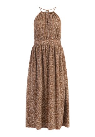 Faina Midikleid aus Chiffon Damen Kamel Weiss