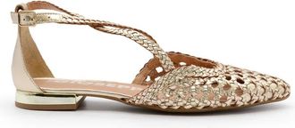 Gioseppo Femme, Chaussures, Jaune, Taille: 38 EU Ballarines en cuir dor&eacute; D&eacute;tail tress&eacute;