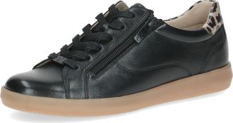 Caprice Caprice Damen Sneaker flach aus Leder zum Schnüren, Schwarz (Black Nappa), 36.5 EU