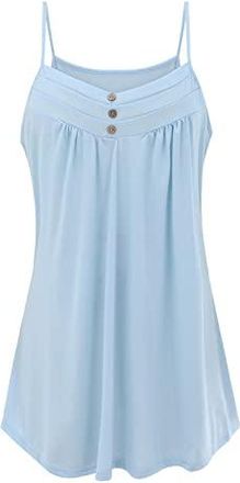 Generic Hauts d&eacute;bardeurs d&eacute;t&eacute; pour femmes &agrave; bretelles spaghetti, chemises de printemps sans manches, coupe ample, mignon et tendance, d&eacute;bardeur Y2K 2025, mode