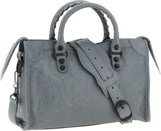 Balenciaga Lambskin Leather Shoulder Bag - Grey