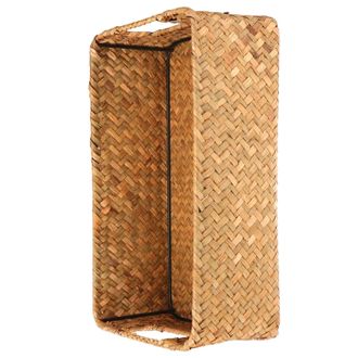 Hemobllo EPIGEIST Rechteckiger Seegras Aufbewahrungskorb Handgewebt Gelb Stabile Aufbewahrungsbox f&uuml;r Haushalt Kosmetik und Schreibtisch Organizer