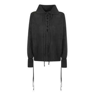 Ermanno Scervino Reiner Kaschmirpullover mit handgefertigten Zopfdetails - - Knitwear - Damen - Schwarzk - XS