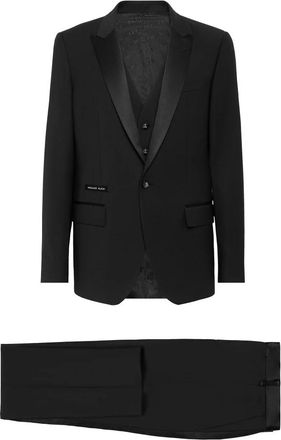 Philipp Plein Homme, Costumes, Noir, Taille: 3XL Light Wool Tuxedo Suit