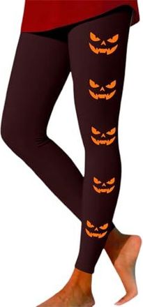 Generic Legging de sport 2026 pour femme, imprim&eacute; Halloween, pantalon de yoga taille haute avec design r&eacute;sistant aux squats, marron, XXL