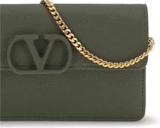 Valentino Garavani VLogo Wallet on Chain - Green