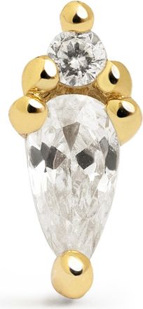 Singularu Einzelner Ohrring Tear Mini. Sterlingsilber mit 18 kt Goldbeschichtung und Zirkonia. Schmuck für Damen