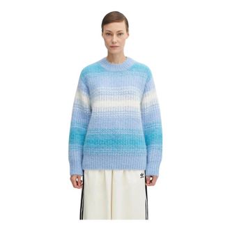 Kenzo Speed Stripe Hairy Knit Pullover - - Knitwear - Damen - Blau - S