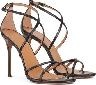 Generic Sandales à Talons Hauts et Lanières pour Femme,Sandales Dété à Bout Ouvert Talons Aiguilles Sexy de 10 cm Chaussures de Soirée à Brides Croisées,Noir,