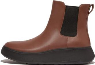 FitFlop Femme Bottines Chelsea Plates en Cuir F-Mode Bottes, Marron Riche, 37 EU