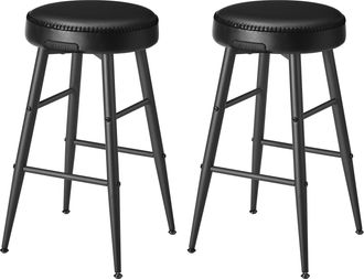 Vasagle EKHO Kollektion - Barhocker, 2er Set, Barstuhl, K&uuml;chenstuhl, Kunstleder, Mid-Century-Modern-Stil, 63 cm hoch, K&uuml;che, Esszimmer, einfacher Aufbau, tint