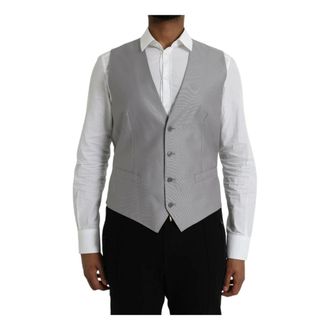 Dolce & Gabbana Graue Wollformale Weste - - Suits - Herren - Grau - XL