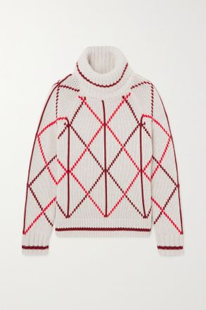 Bogner Pull &Agrave; Col Roul&eacute; En Cachemire Intarsia Solange - Blanc