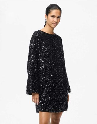 Pieces Minikleid in Schwarz